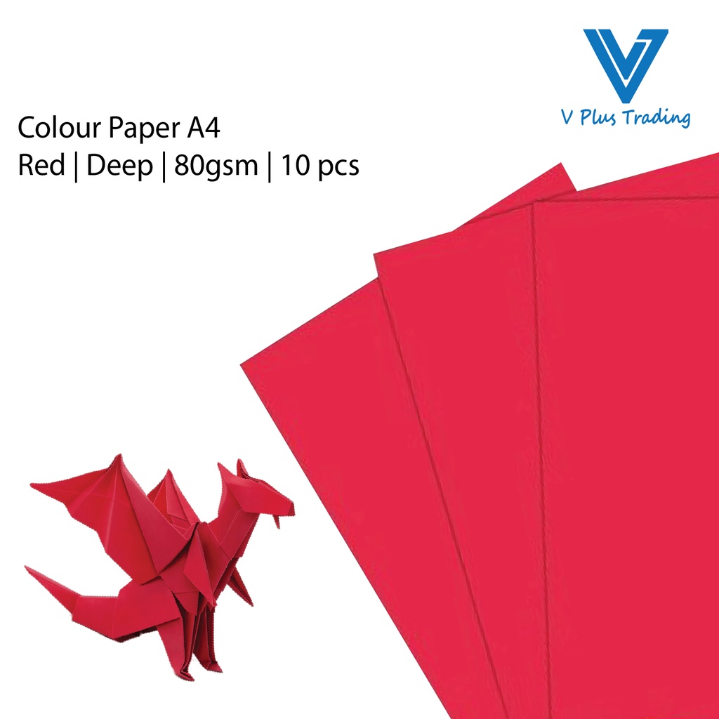 Colour Paper A4 Red | Deep | 80gsm | 10 pcs | Shopee Malaysia