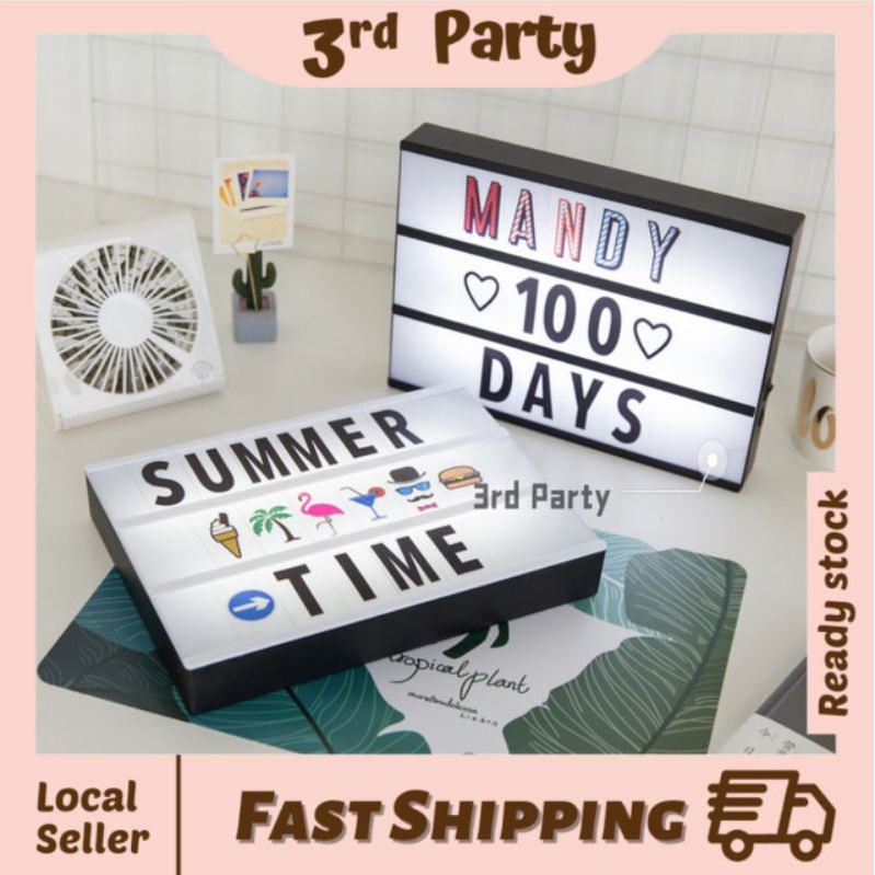 💡A4 LED Box Light Box Message Alphabet Letter Box Cinematic Board Party ...