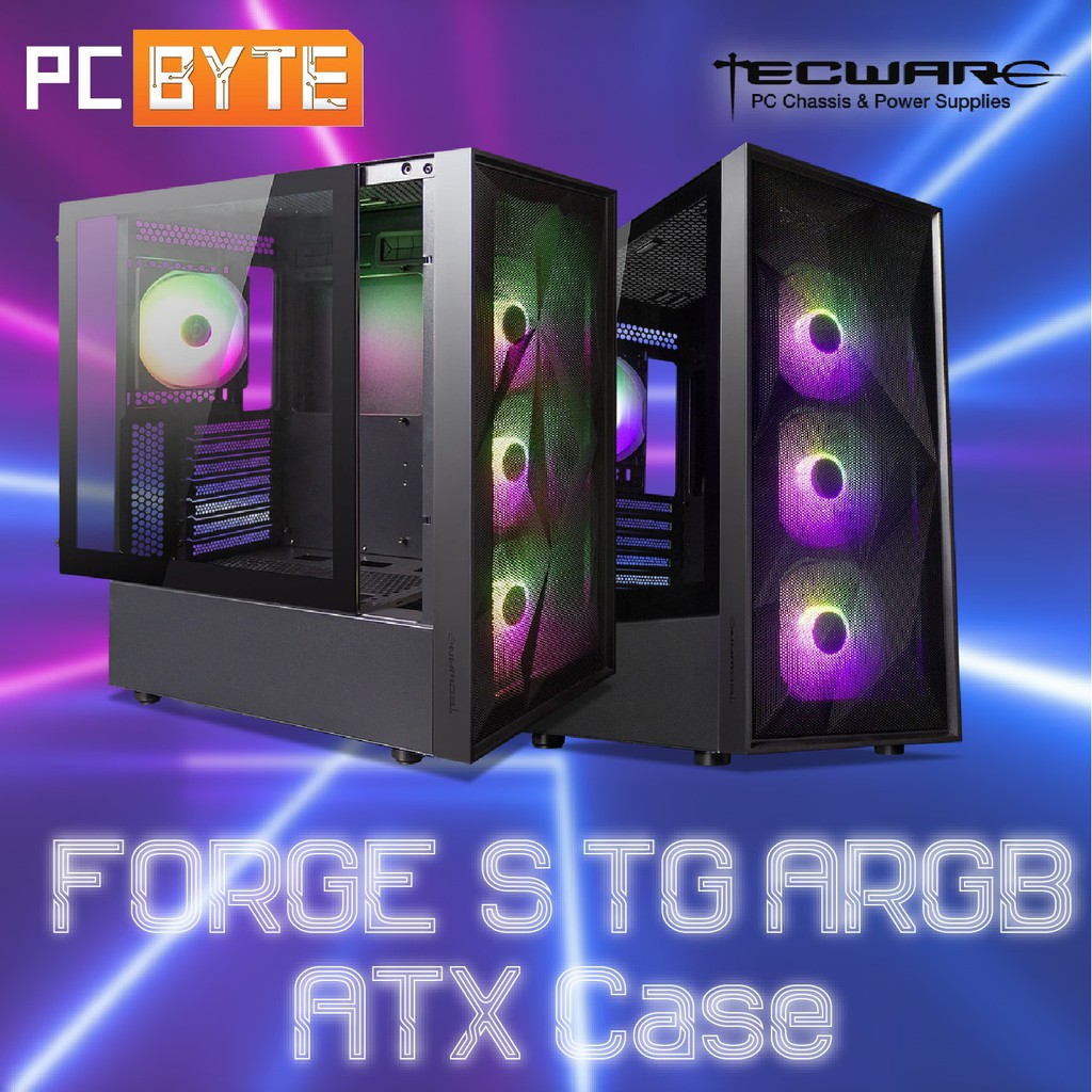 TECWARE Forge S TG ARGB ATX Gaming Case - Black | Shopee Malaysia