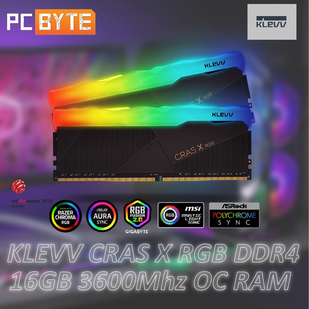 KLEVV CRAS X RGB DDR4 Gaming Memory RAM (8GB 3200MHz/16GB 3600MHz ...