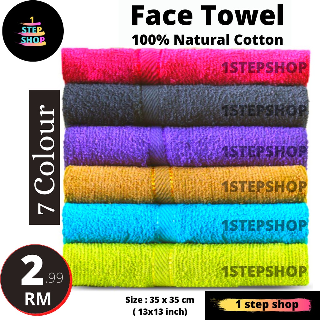 Face Towel 100 % Natural Cotton Hand Towel (30x30 cm) Tuala Muka /Tuala ...