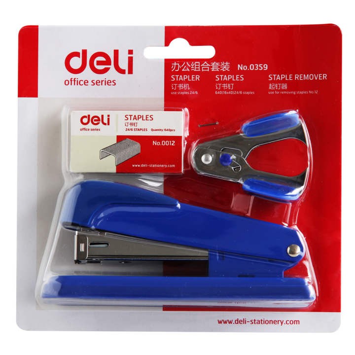 DELI Big Stapler Set N0.3 24/6 (Stapler+Stapler Remover+Staples ...