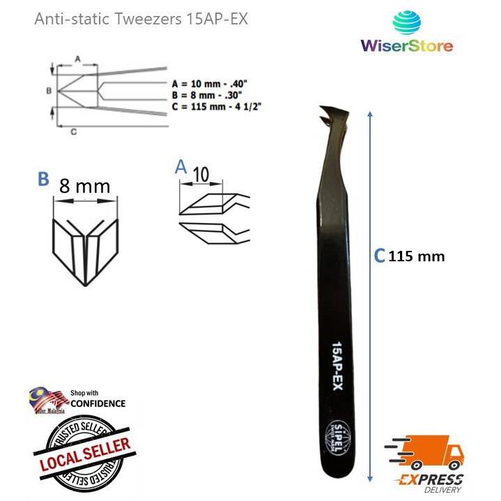 SIPEL SWISS Made Tweezers 15AP-EX | Shopee Malaysia