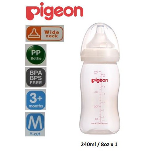 PIGEON SofTouch Wide Neck PP (Polypropylene) Nursing Bottle 240ml | Shopee Malaysia