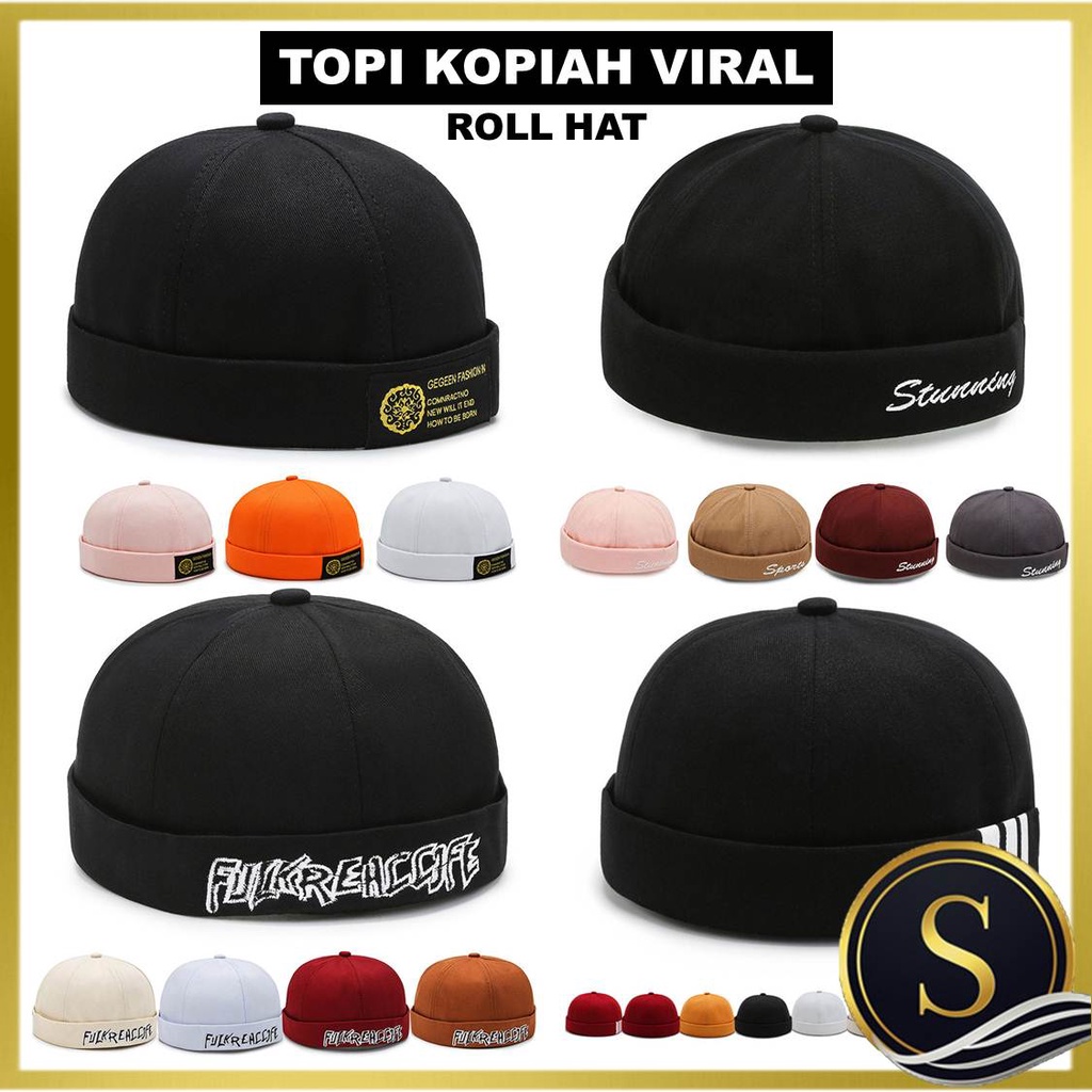 Topi Kopiah Viral Trend Baru New Trend Roll Hat Korean Style Fashion ...