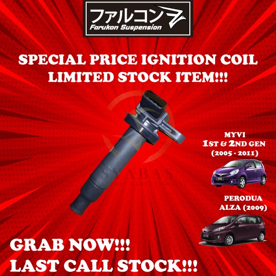 PERODUA MYVI / MYVI LAGI BEST / ALZA IGNITION COIL 3 PIN ( LIMITED ...