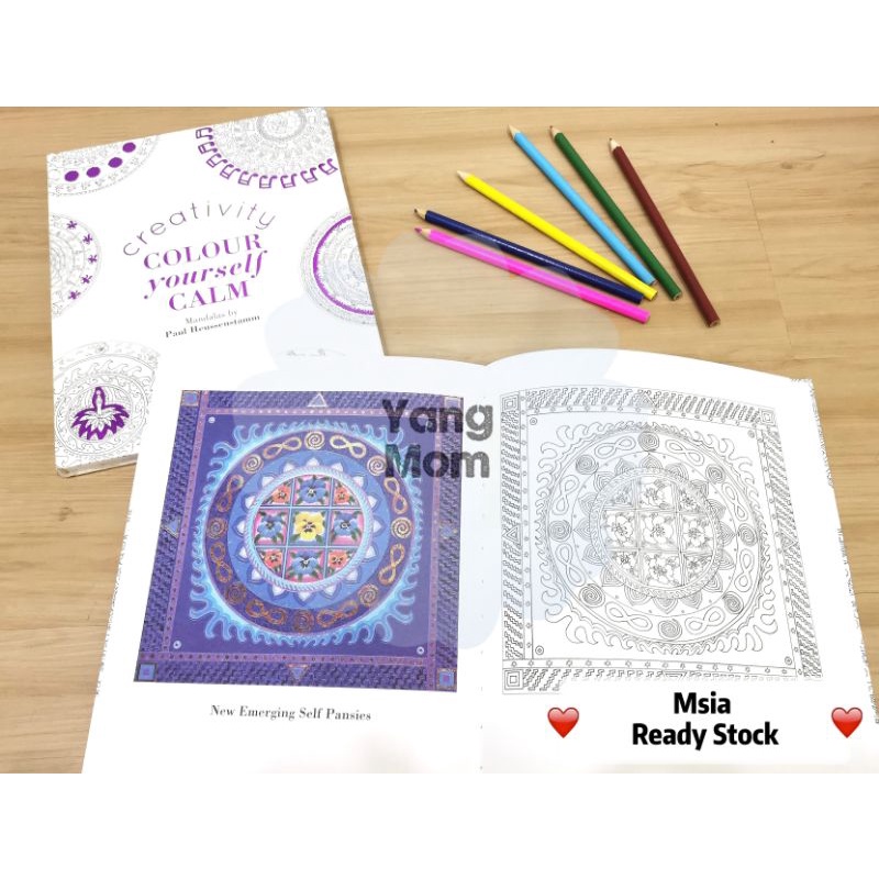 (YM) READY STOCK Adult Colouring Book Creativity Colour Yourself Calm ...