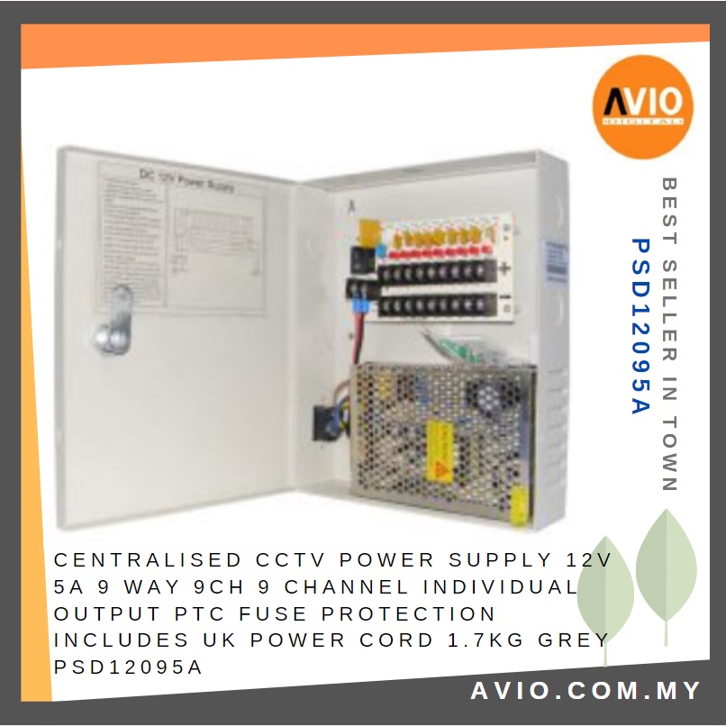 Centralized CCTV Power Supply 12V 5A 9 Way 9ch 9 Channel Individual ...