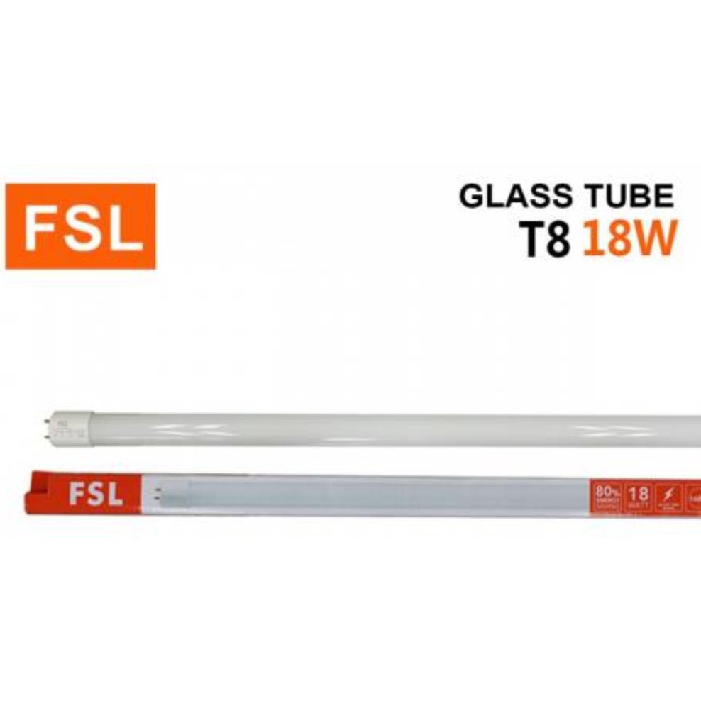 SIRIM + READY STOCK FSL LED T8 Glass Tube 4ft 18W, Daylight / 6500K | Shopee Malaysia