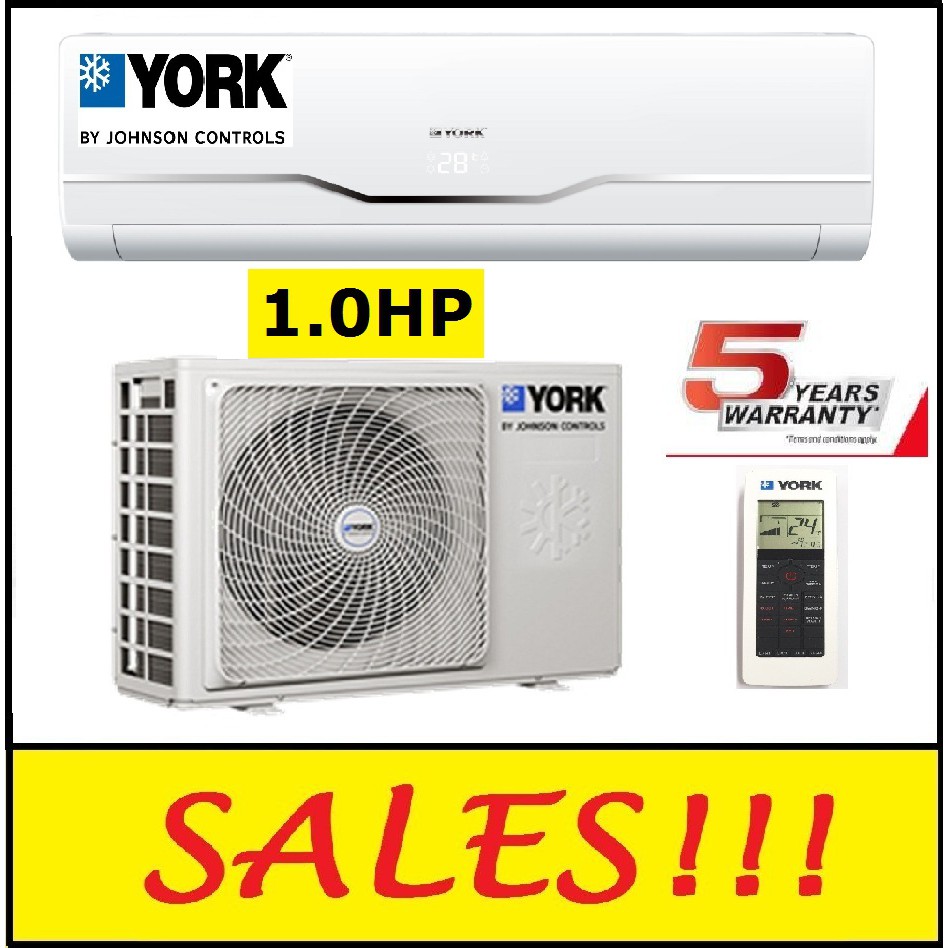 YORK 1.0HP AIR COND (R410A) AIRCOND AIR CONDITIONER YWM3F10DAS-W ...