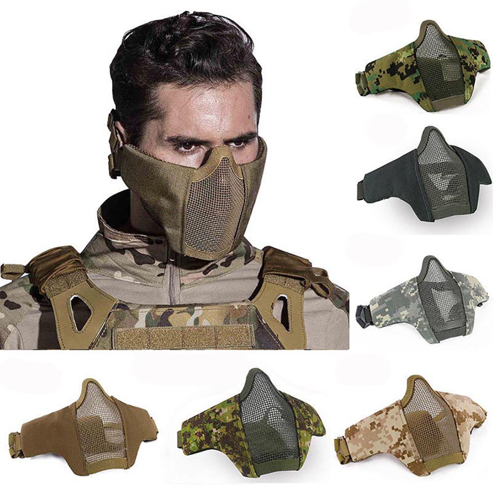 Outdoor Breathable Half Lower Face Mask Protecting Steel Net Mesh Mask ...