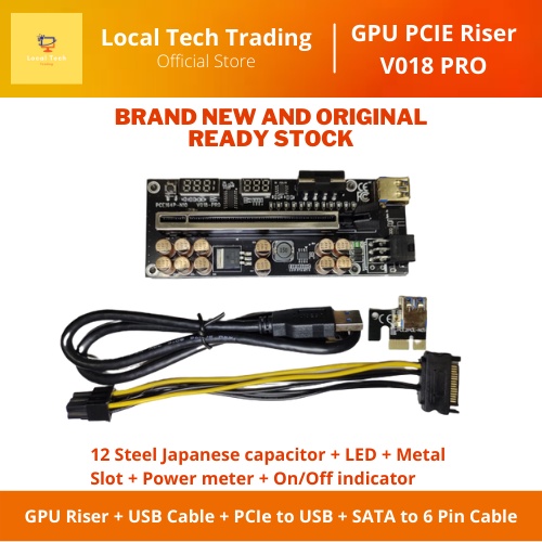 Pcie Riser PREMIUM 🔥New Ver 018 PRO🔥Gold Version Gpu Card Extender ...