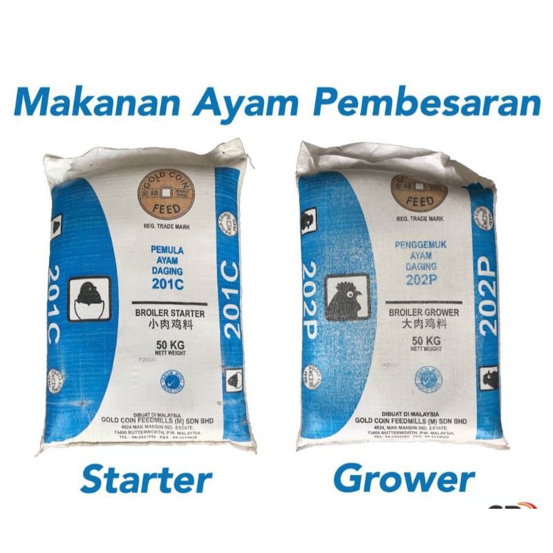 Gold Coin Dedak Ayam Daging 1kg | 201C Starter | 202P Grower | Shopee ...