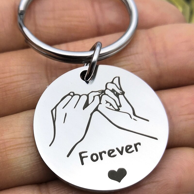 1pcs Promise Keychain Two Secret Friends BFF Forever KeyRings ...