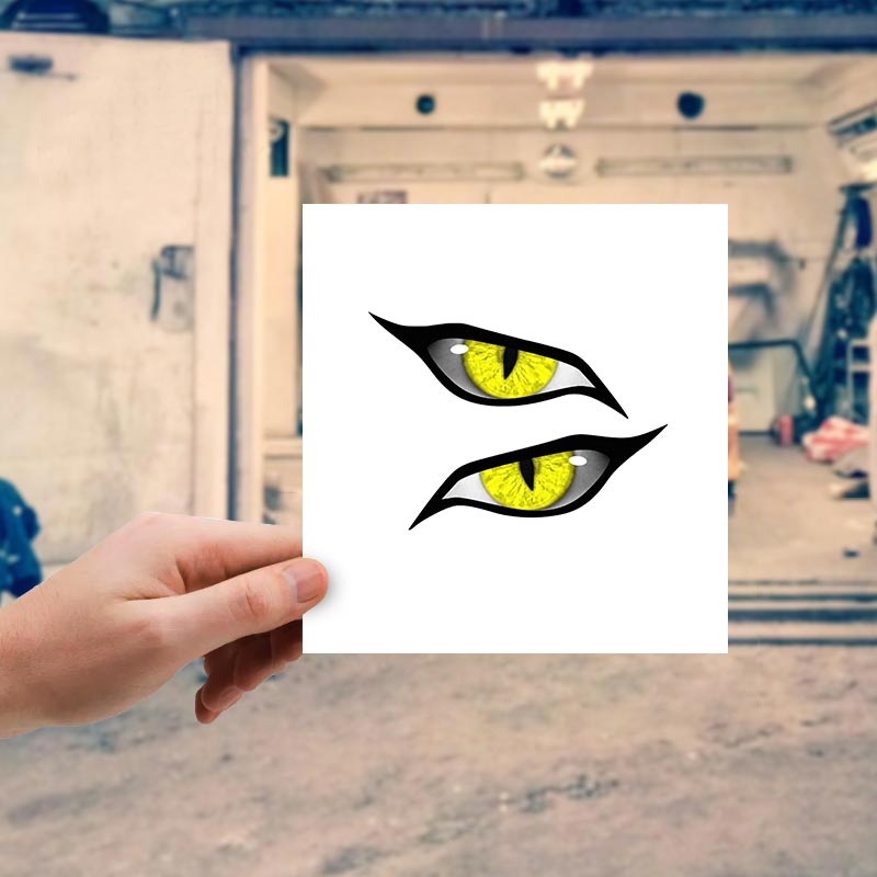 EARLFAMILY 13cm Evil Yellow Eyes Car Stickers Occlusion Scratch RV ...