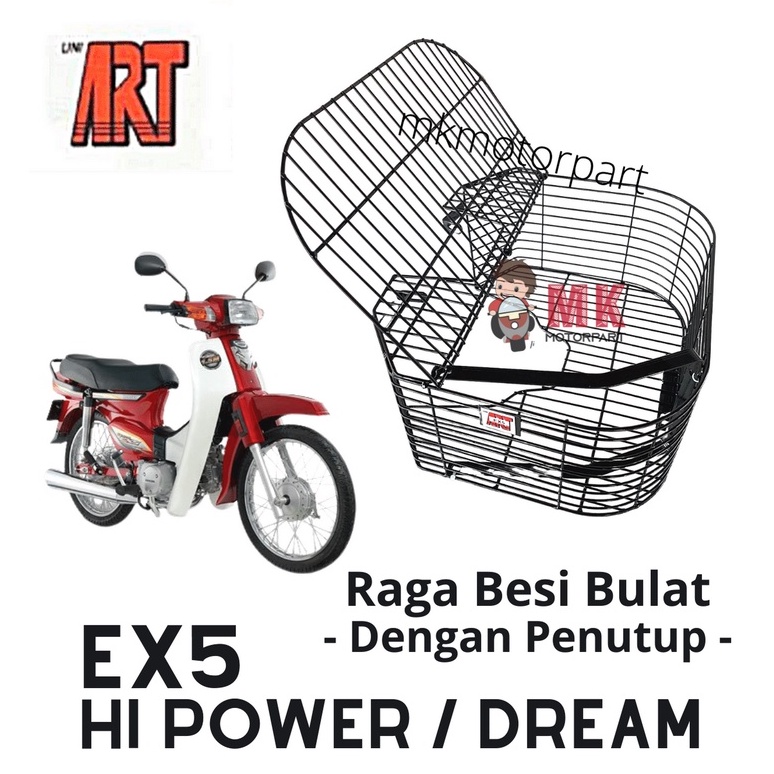 [ ADE PENUTUP ] Bakul Raga Honda EX5 , Dream BESI BULAT * Tudung Tutup */ Iron Wire Basket WITH ...