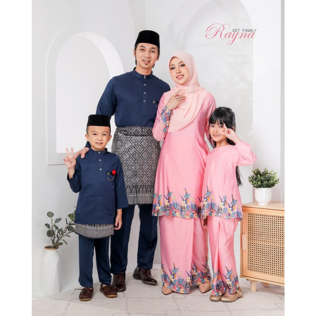BAJU KURUNG SET FAMILY RAYNA DAN BAJU MELAYU | Shopee Malaysia