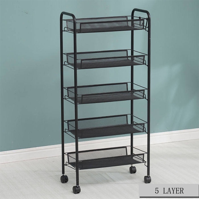 SKM 3/4/5 Tier Multipurpose Storage Rack Trolley Rack with Wheel L54 ...