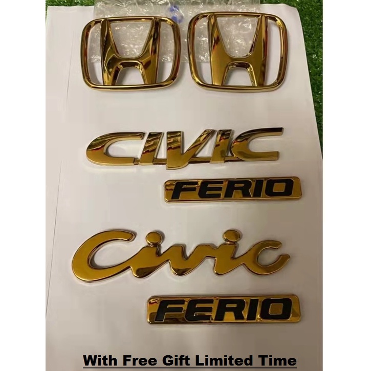 Honda Civic EK EG Ferio Gold Logo Emblem | Shopee Malaysia