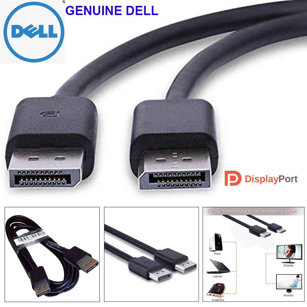 GENUINE Dell DisplayPort Display Port 4K DP to DP Cable 5K1FN12501 6FT 1.8M Male to Male ...