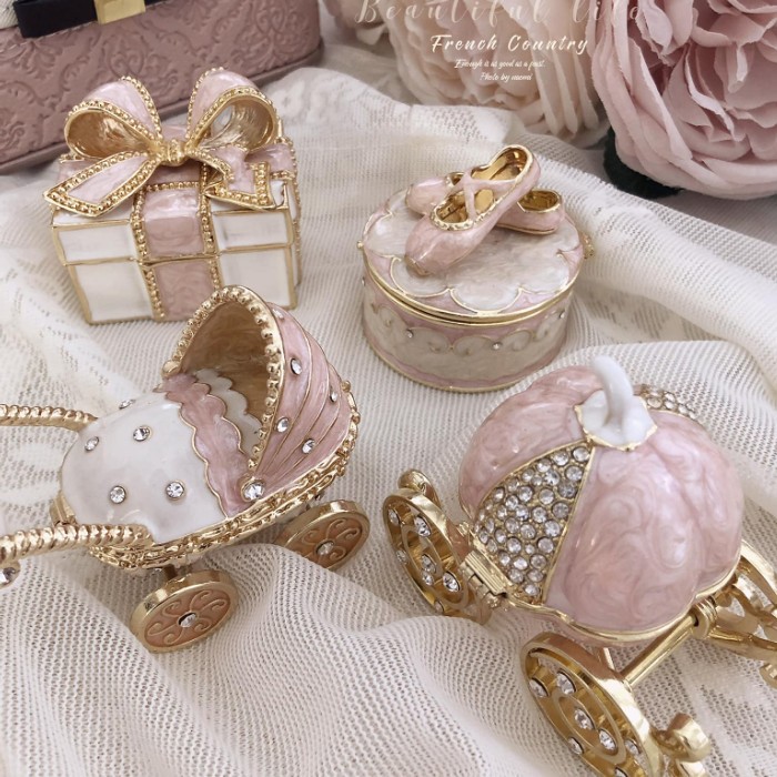 Enamel Color Metal Jewelry Storage Box/Pumpkin Carriage Gift Box ...