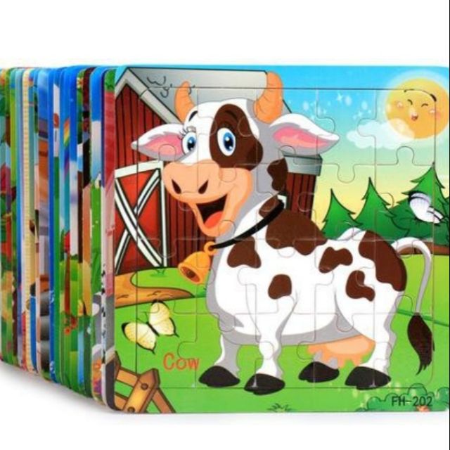 🔥MALAYSIAN READY STOCK 🔥 20pcs/set WOODEN JIGSAWS PUZZLE EDUCATIONAL ...
