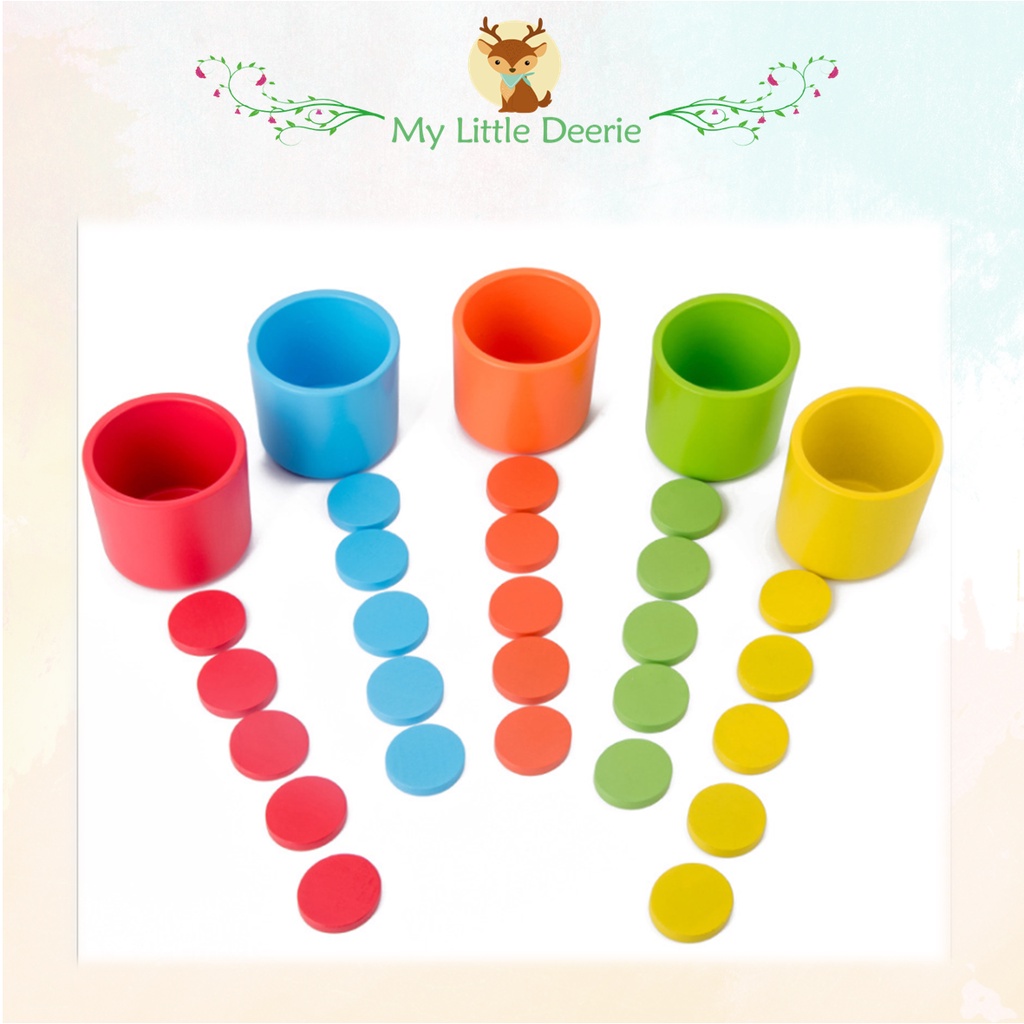 Colour Sorting Matching Cups Montessori Early Learning Educational ...