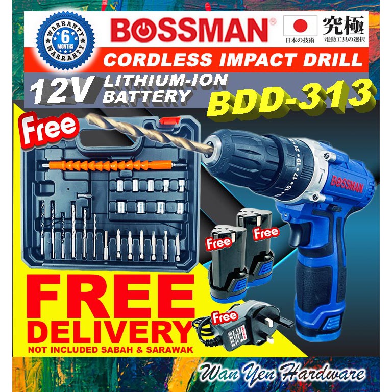 Bossman Bcd12i Bdd313 Bbd18v Cordless Impact Drill Cordless