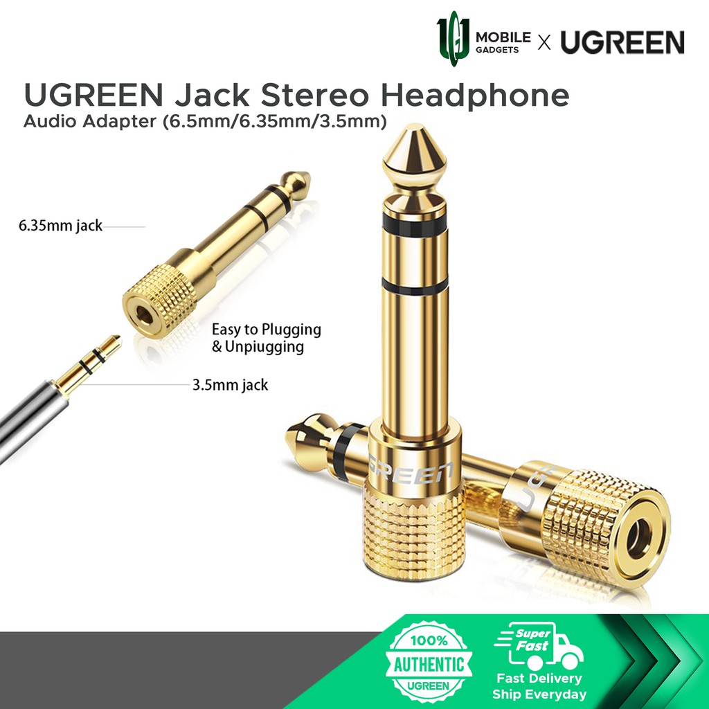 UGREEN Jack Stereo Headphone Audio Adapter (6.5mm/6.35mm/3.5mm ...