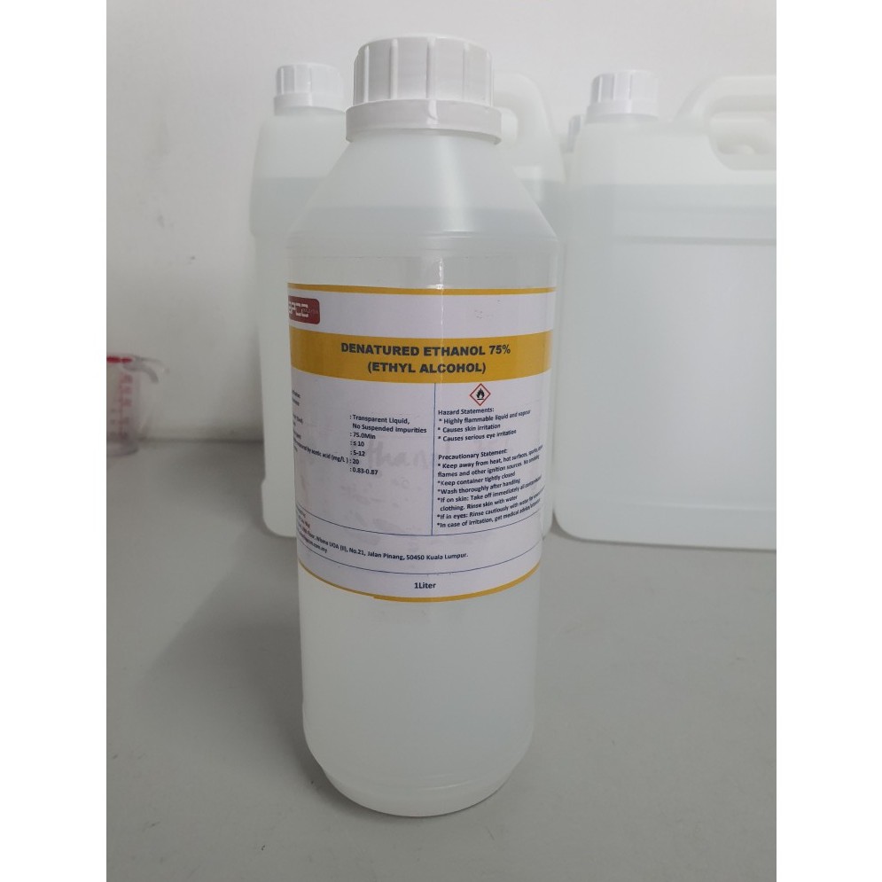 Denatured Ethyl Alcohol 75% min.(Ethanol) - (1L) | Shopee Malaysia