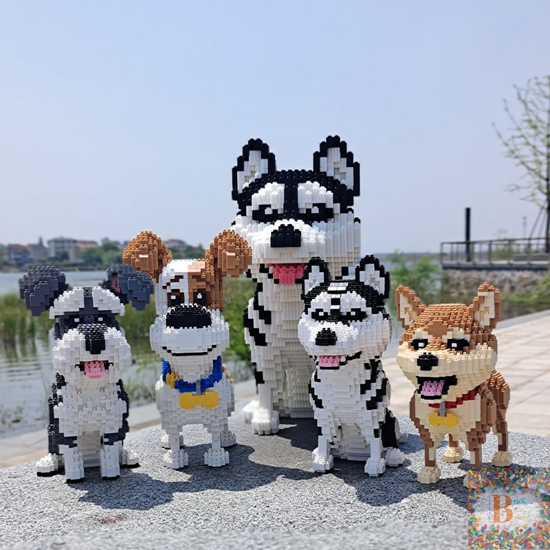 [FREE SHIPPING] Lego Building Blocks Pet Dog Models Schnauzer/Corgi ...