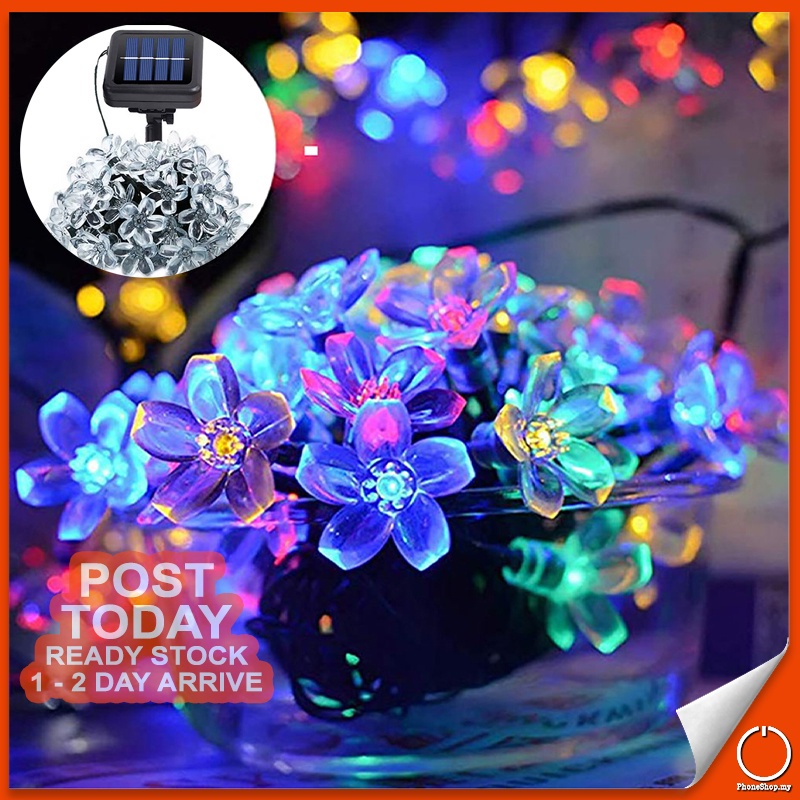 𝐍𝐈𝐆𝐇𝐓 𝐒𝐄𝐍𝐒𝐎𝐑 8 Mode Flashing Solar LED Cherry Blossom Flower Light ...