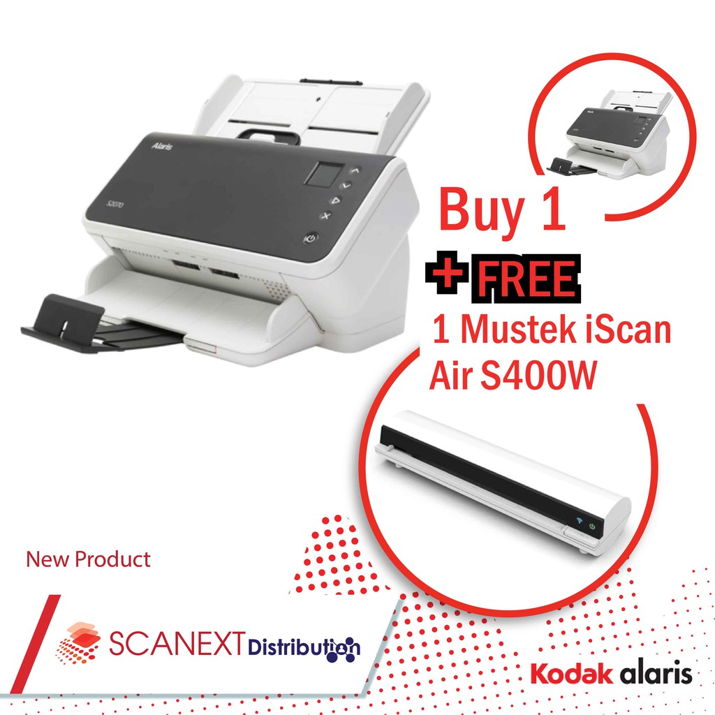 Document Scanner Kodak Alaris S2040 + FREE Mustek iScan Air S400W ...