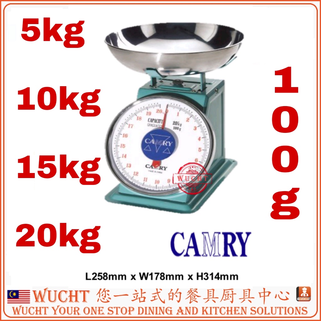 【WUCHT】CAMRY SCALE 5kg 10kg 15kg 20kg Mechanical Kitchen Scale With Stainless Steel Plate ...