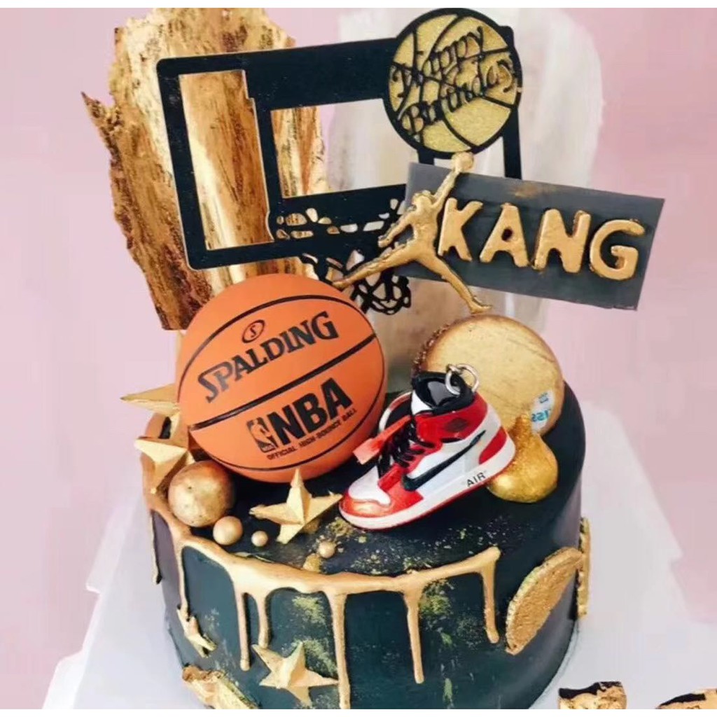【𝐑𝐞𝐚𝐝𝐲 𝐒𝐭𝐨𝐜𝐤】Basketball Shoe Box Cake Topper (set) 篮球摆件蛋糕插牌 | Shopee ...