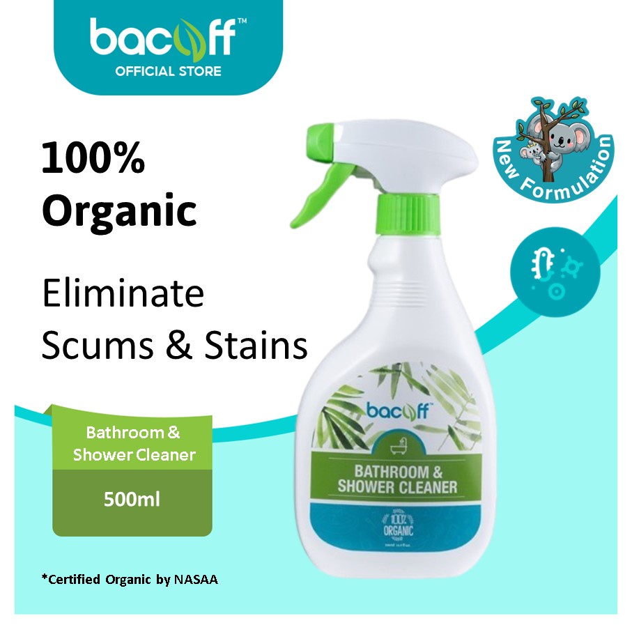 Bacoff Organic Alcohol Free Bathroom Cleaner & Shower Cleaner (500ml ...
