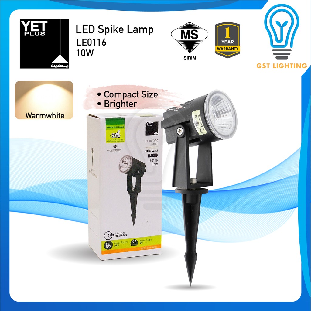 Yetplus Outdoor Spike Lamp 10W LE0116 | Warmwhite | Weatherproof Garden ...