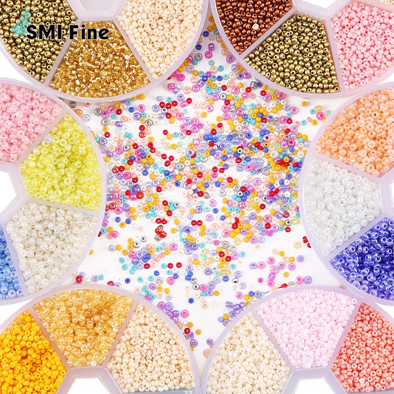 READY STOCK 2mm Jewelry Beads Kit Glass Seed Beads Set Spacer Beads Kit ...