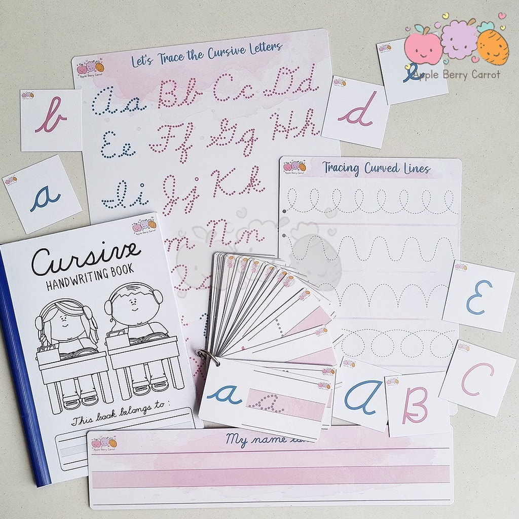 Montessori CURSIVE LETTER WRITING PRACTICE WORKSHEET/WRITING PRACTICE ...