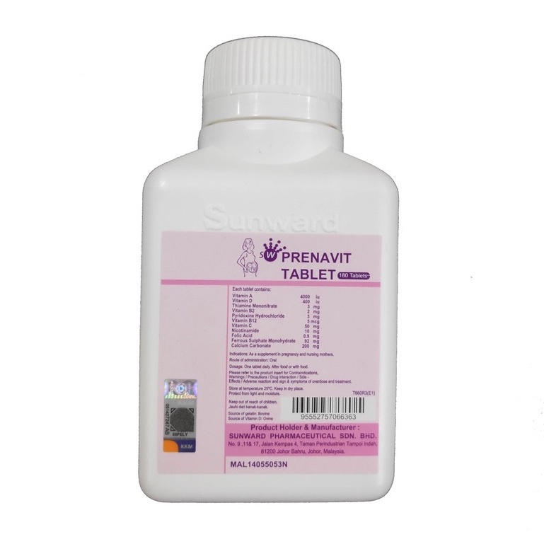 SUNWARD PRENAVIT TABLET 180'S (EXP:11/2025) | Shopee Malaysia