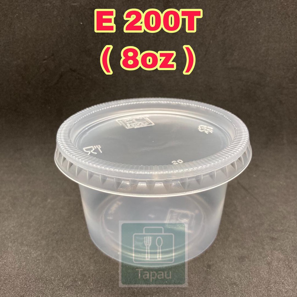 TAPAU - EC 8oz PP Round Container with Lid [ 50pcs± ] E-200T ...