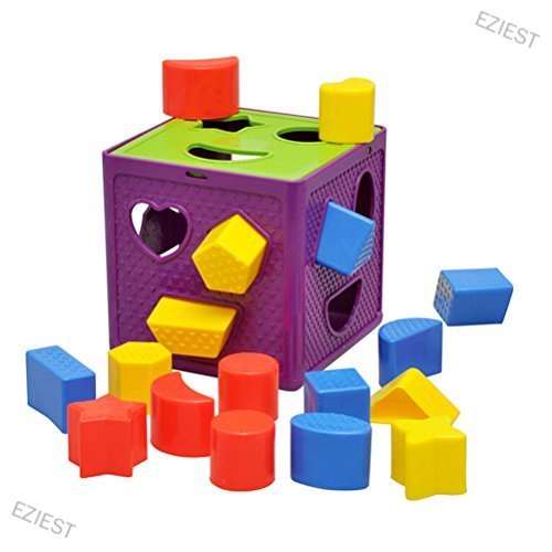 EZIEST Childhood Learning Toys Baby Cube Geometric Square Shape Sorter ...