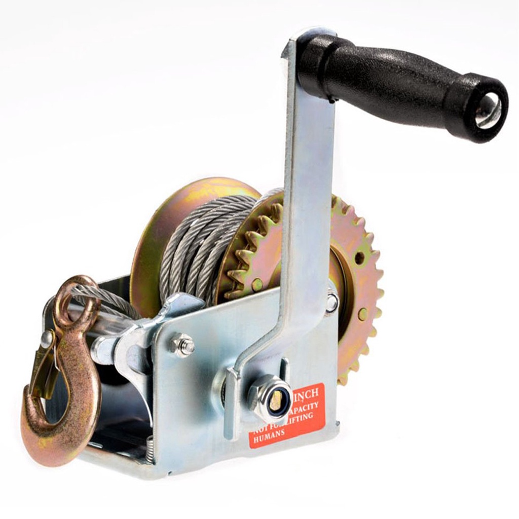 600LBS/1200LBS 1-Ways Hand Winch Crank Gear Steel Cable For 4x4 Pickup ...