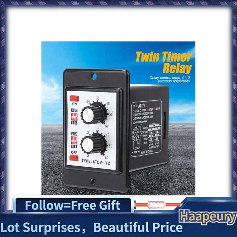 Haape On Off Twin Timer Relay Knob Control Time Switch AC 110/220V DC ...