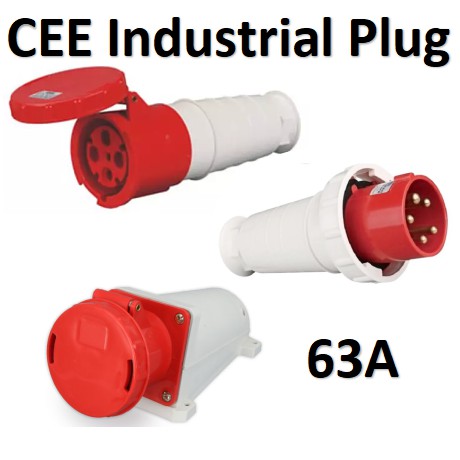 CEE Industrial Site Plug, Wall Sockets and Connector Sockets 63A 4pin ...