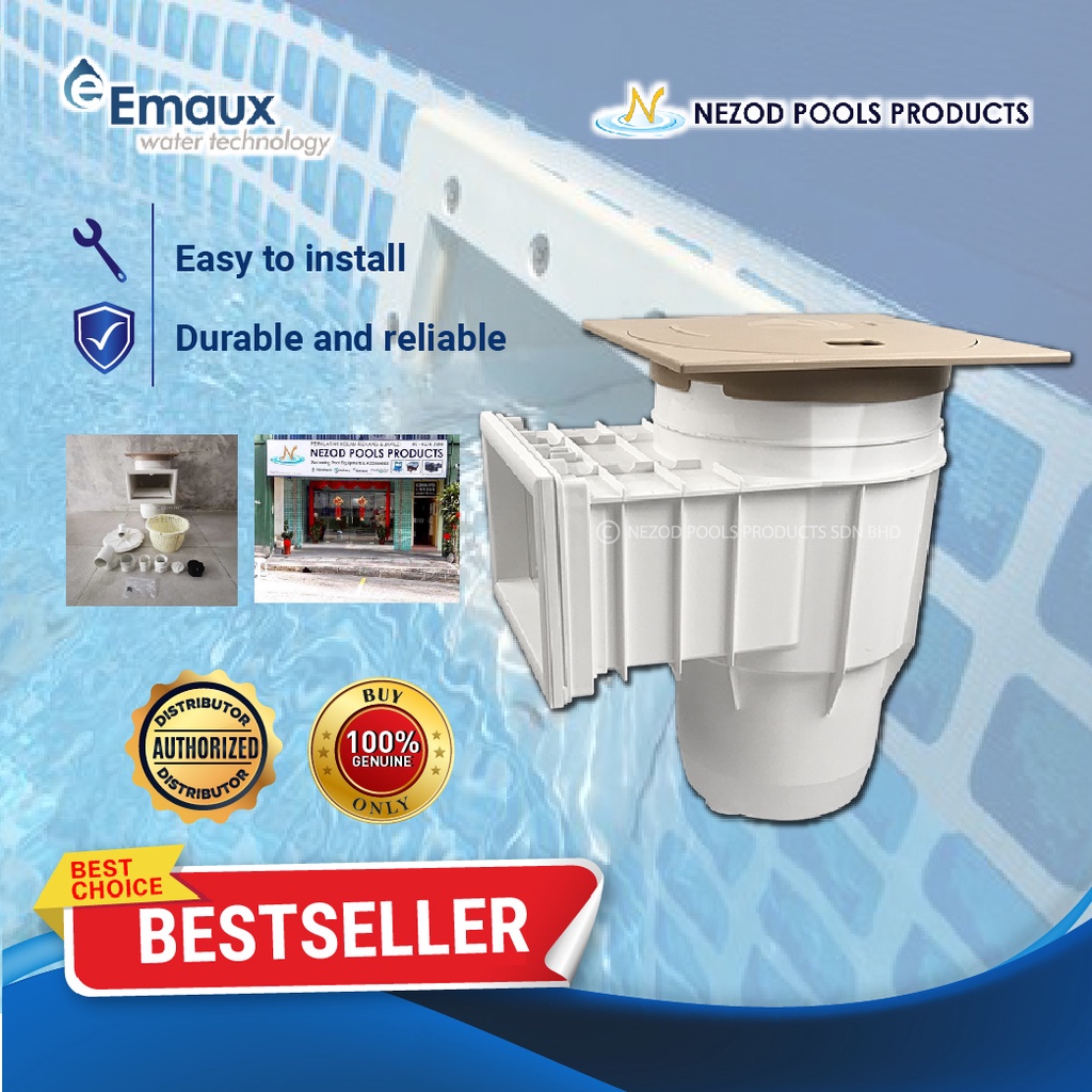 EMAUX EM0030-SC SPA Skimmer Box (Concrete Pool) – 2.0inch / 1.5inch ...