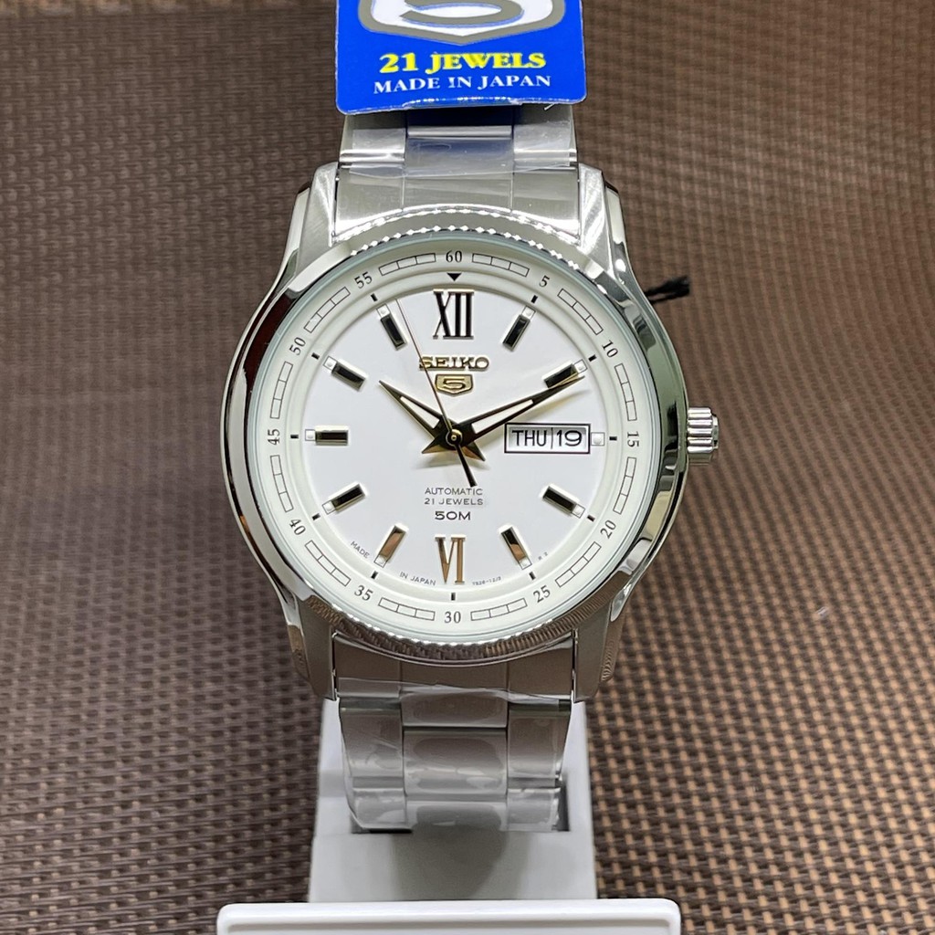 Seiko 5 SNKP15J1 Automatic Japan Made Stainless Steel Analog Day Date ...