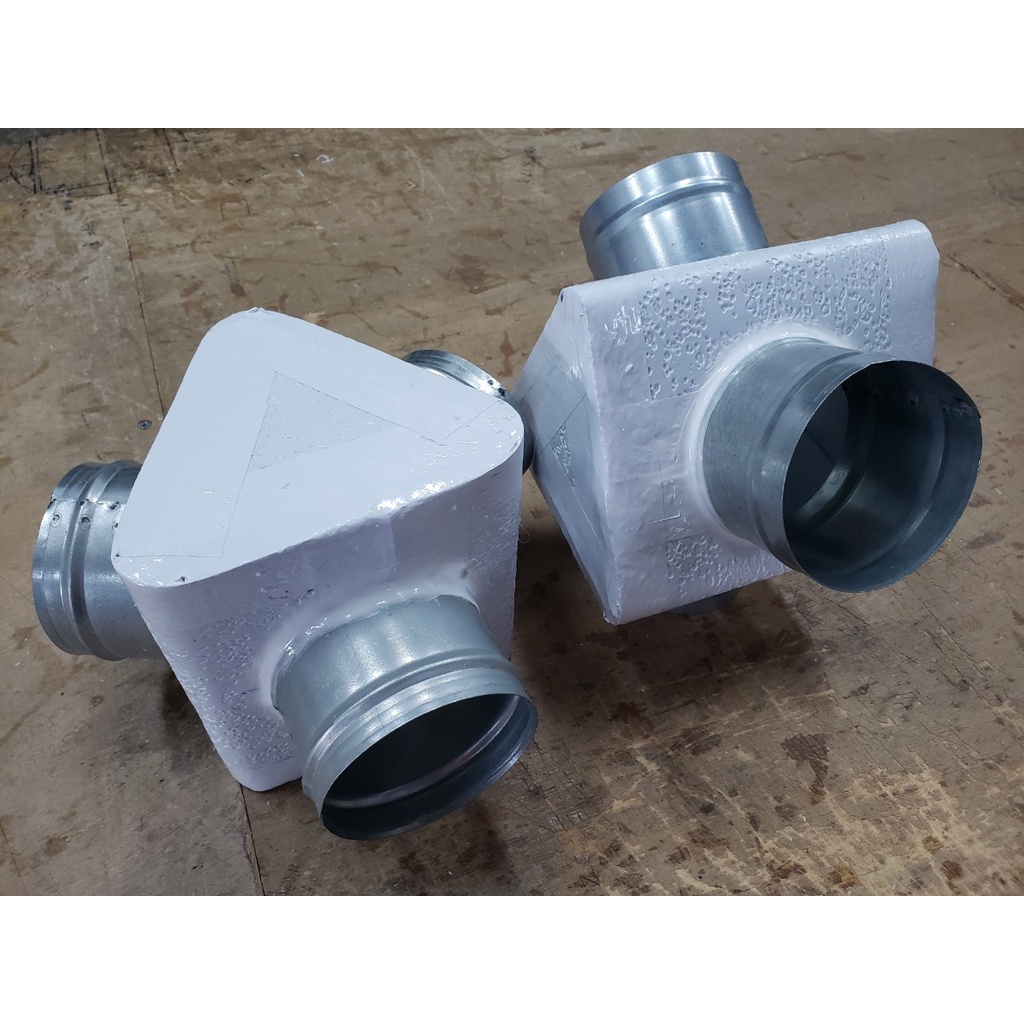 Red Variable Diameter Tee PU Foam Y-Type Splitter Full Heat Exchange ...