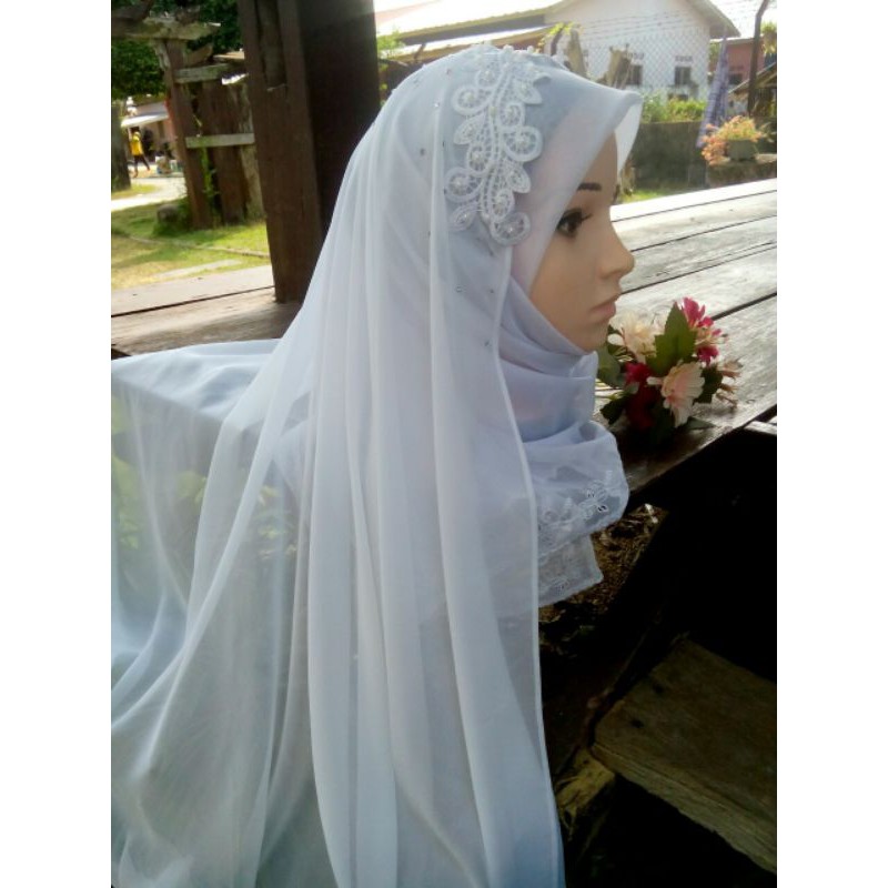 VEIL NIKAH/TUNANG CHIFFON PUTIH MURAH | Shopee Malaysia