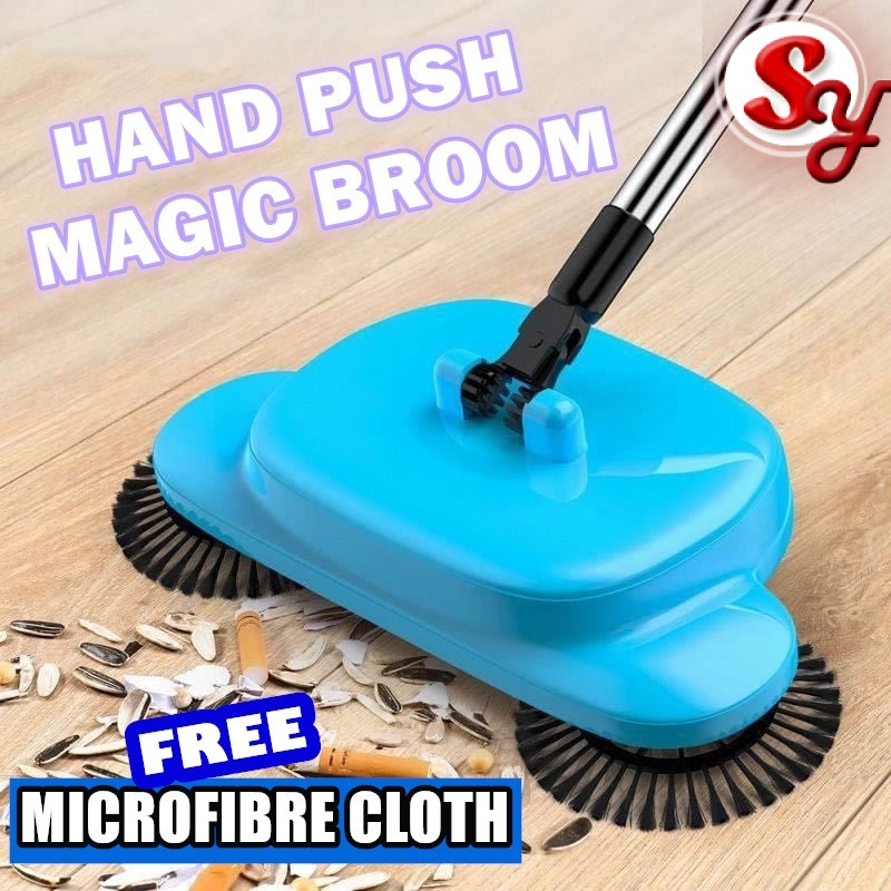 3 in1 Automatic Smart Hand Push Magic Spin Broom Bin Sweeper Mop ...